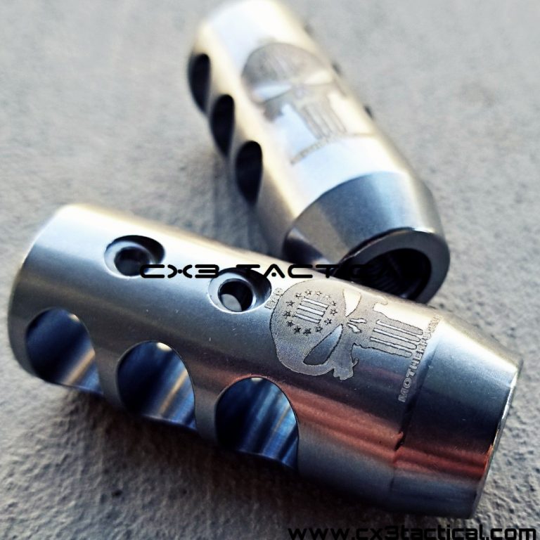 .223 / 5.56 Extra Long Muzzle Brake Compensator 1/2-28 TPI - CX3TACTICAL™