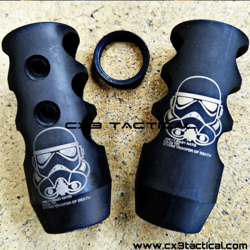 .308 Competition Muzzle Brake Compensator 5/8-24 TPI Crush Washer ...