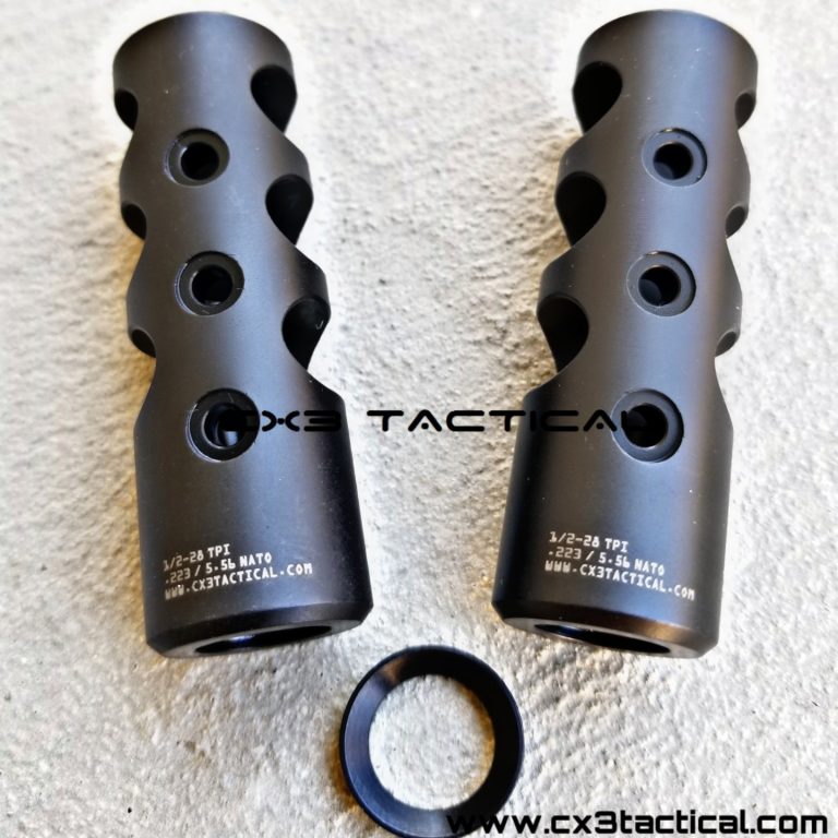 .223 5.56 Muzzle Brake Compensator 1/2-28 Crush Washer Long Competition ...