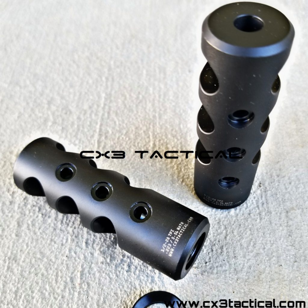 .223 5.56 Muzzle Brake Compensator 1/2-28 Crush Washer Long Competition ...