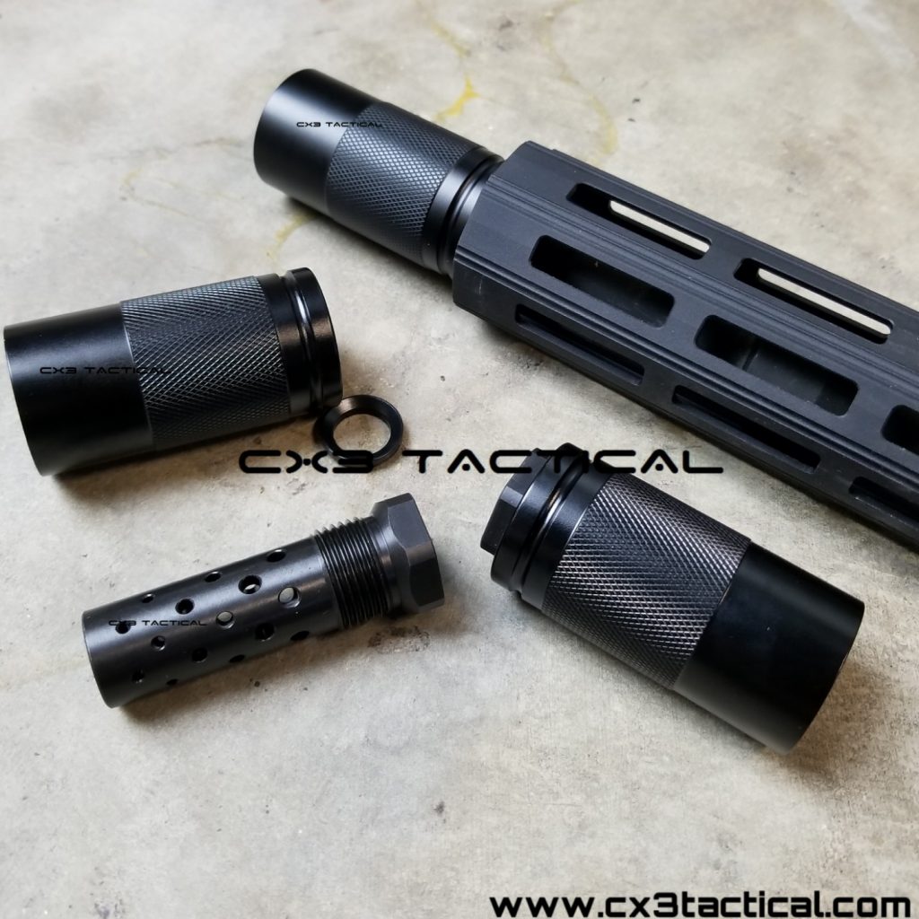 .223 5.56 Muzzle Brake Compensator 2 Piece Comp 1/2-28 13/16-16 Knurled ...