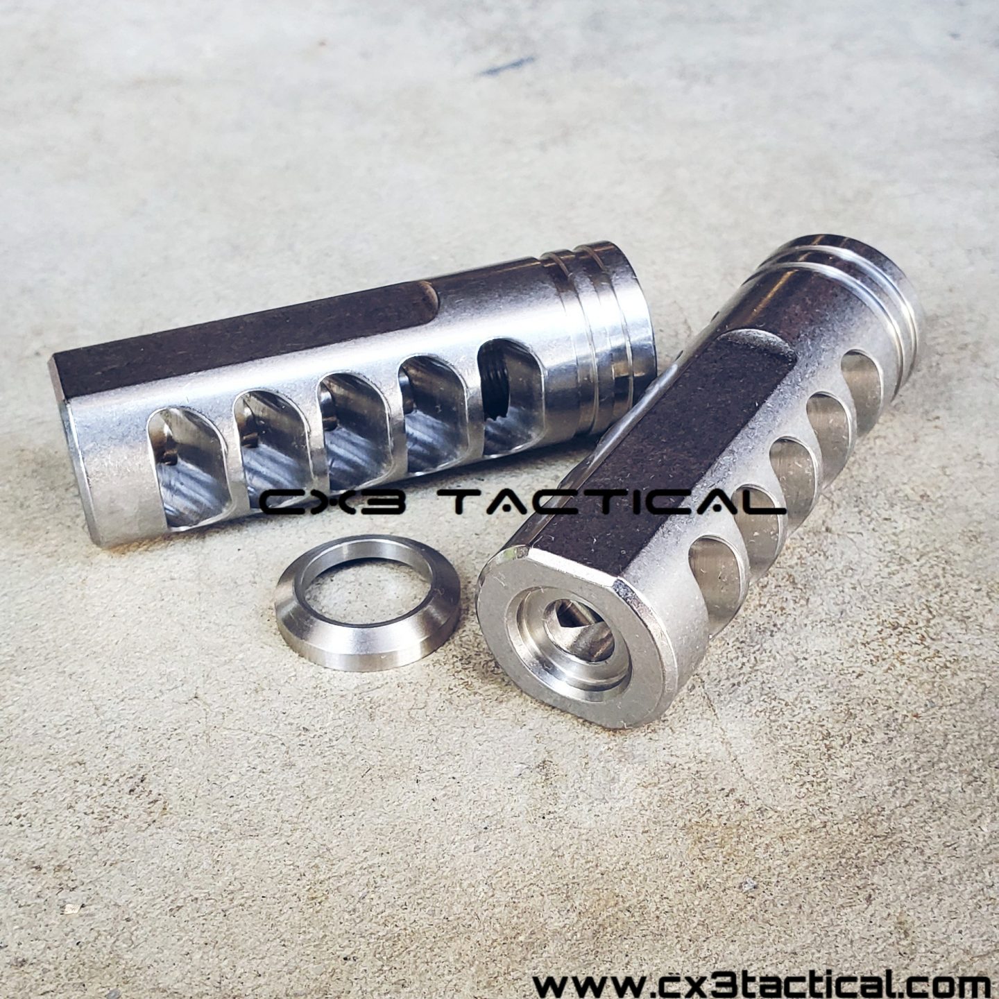 .223 5.56 Stainless Steel Muzzle Brake Compensator Flat Top 1/2-28 TPI ...