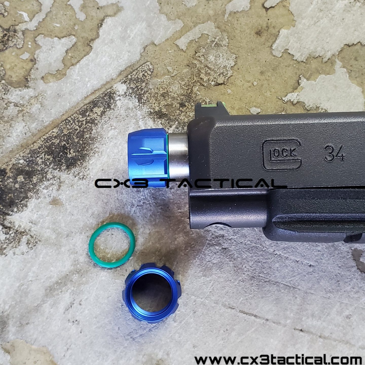 Glock Thread Protector 9mm 1/2-28 TPI Fluted Thread Protector Blue ...