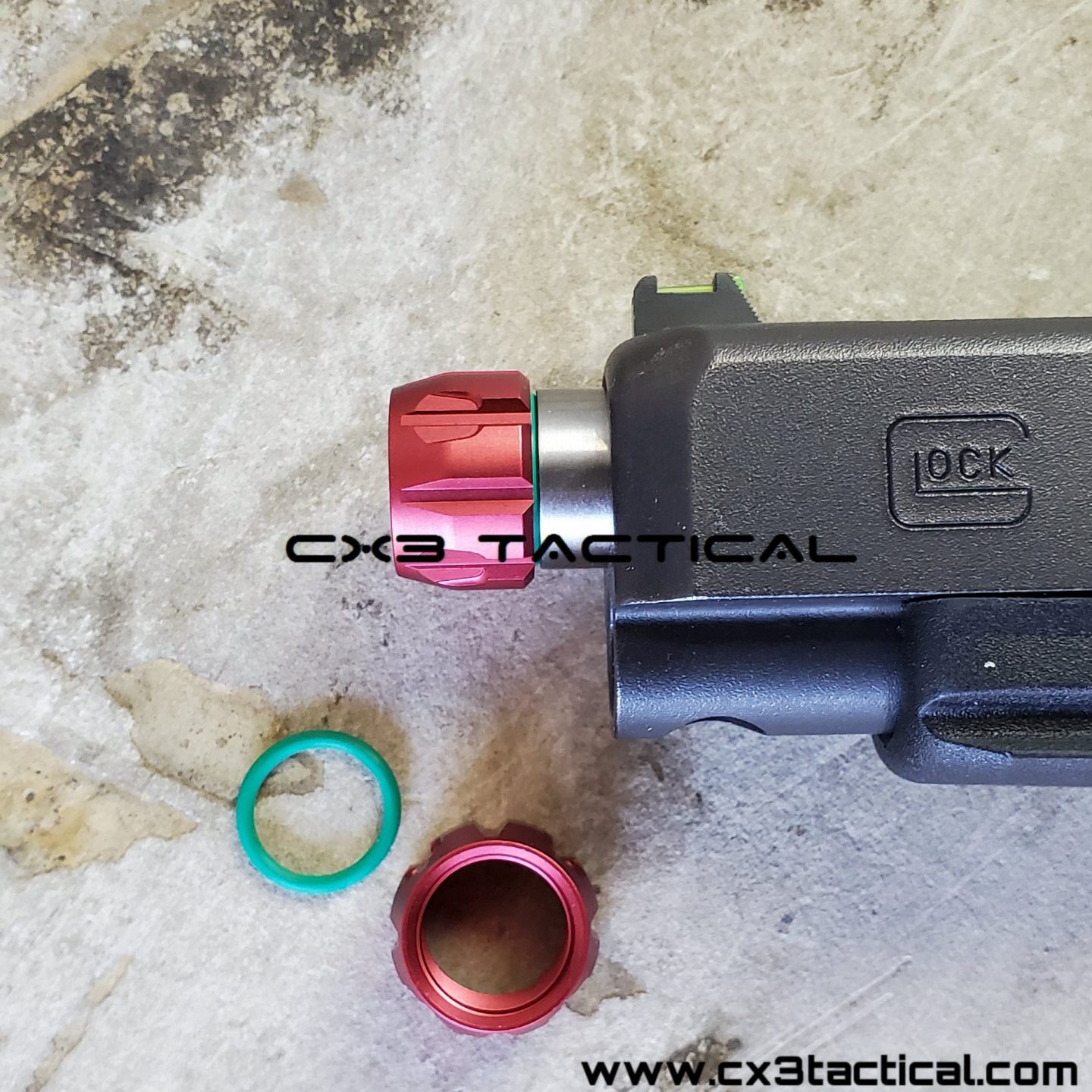 Glock Thread Protector 9mm 1/2-28 TPI Fluted Thread Protector Red ...