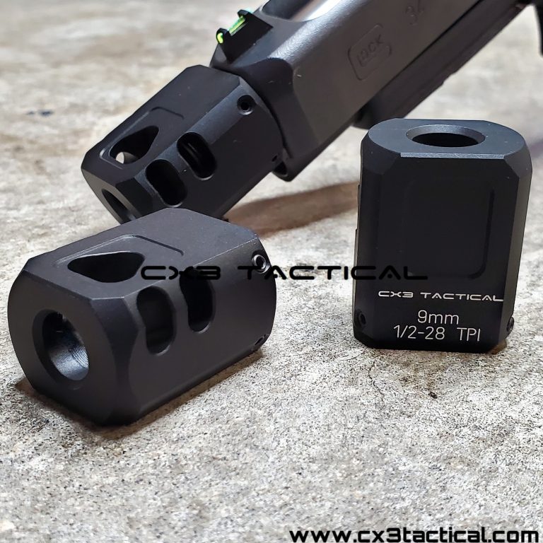 Glock 9mm Compensator Muzzle Brake 1/2-28 TPI For Glock Threaded Barrel ...