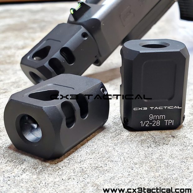Glock 9mm Compensator Muzzle Brake 1/2-28 TPI For Glock Threaded Barrel ...