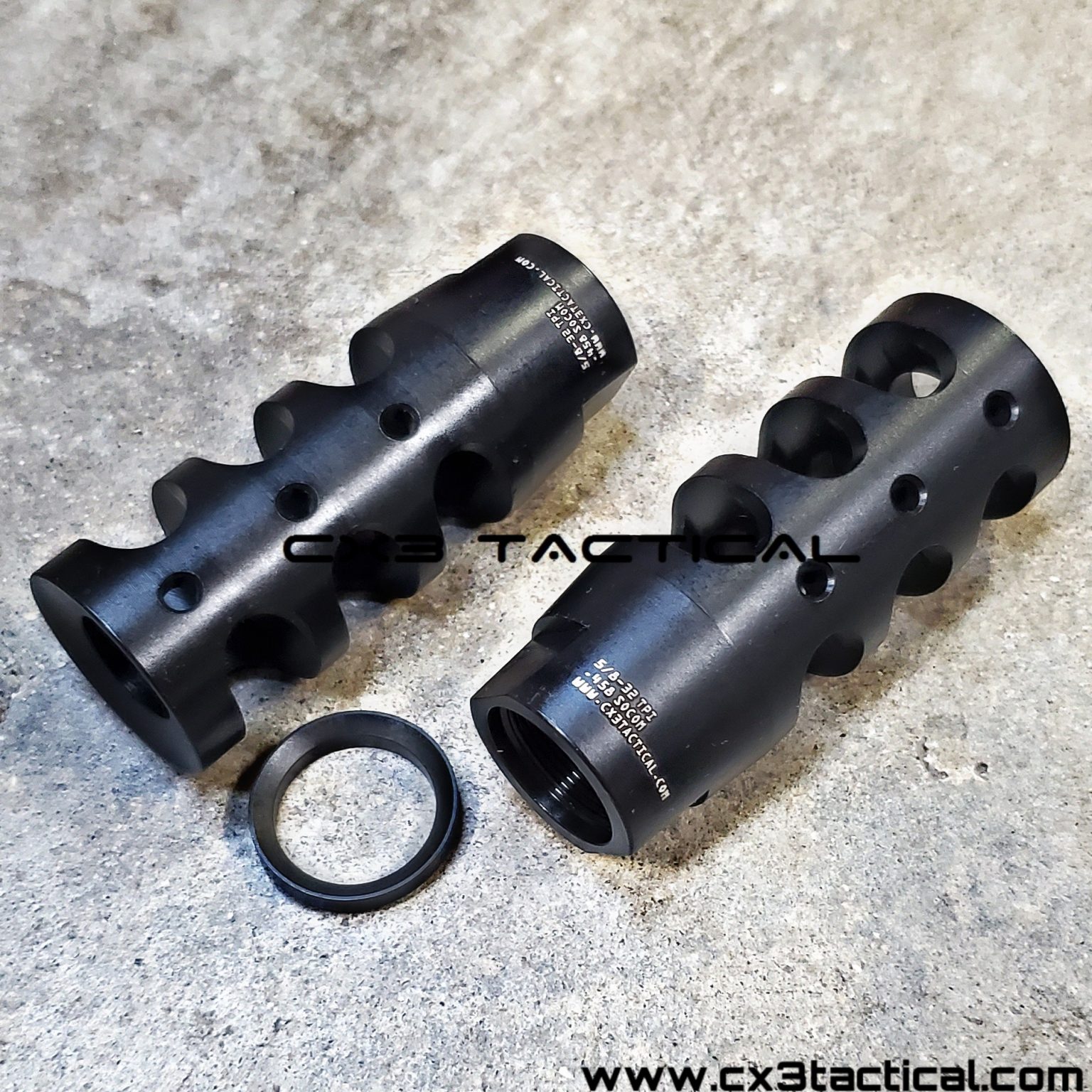 .458 Socom Muzzle Brake Compensator 5/8-32 TPI Crowned Muzzle Brake ...