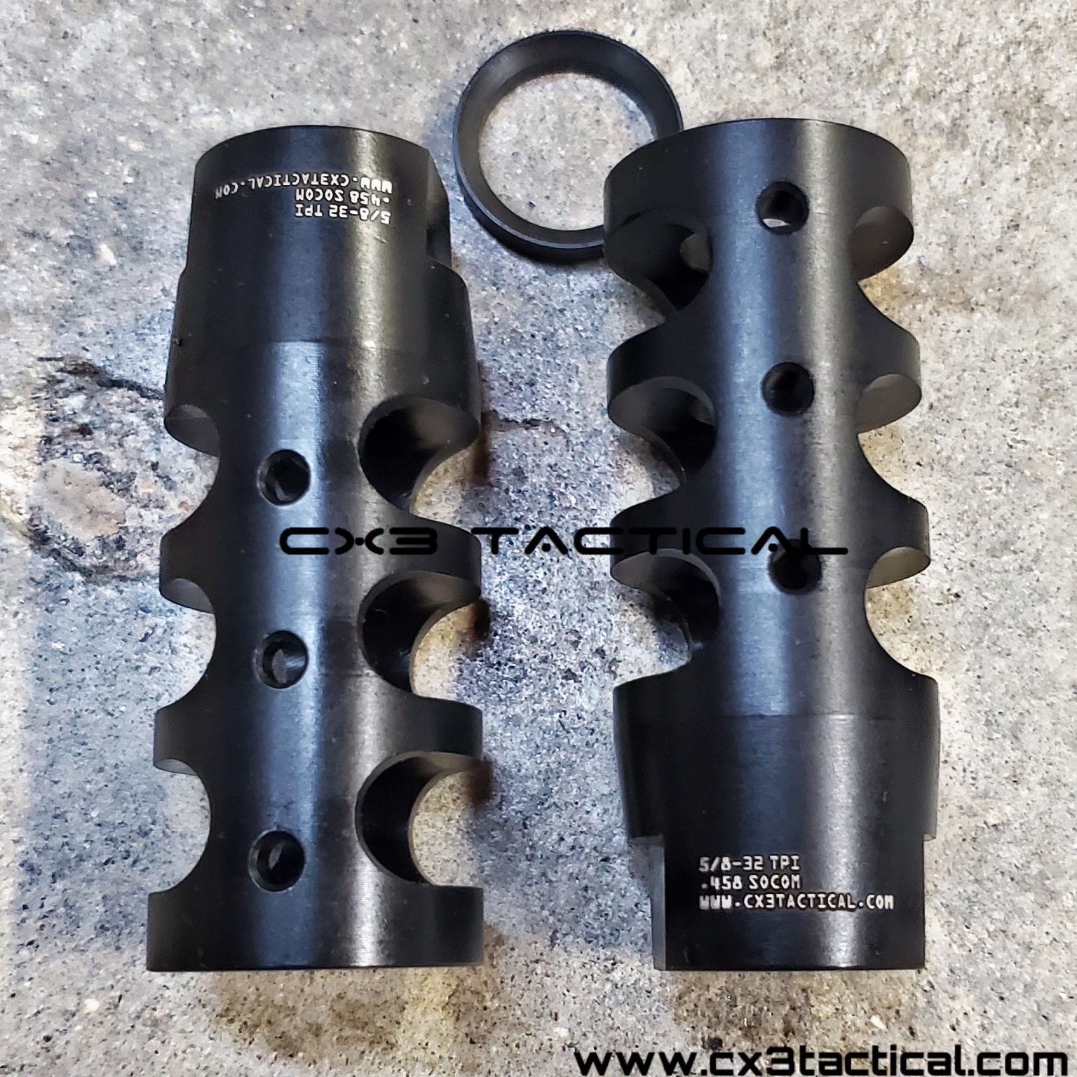 .458 Socom Muzzle Brake Compensator 5/8-32 TPI Crowned Muzzle Brake ...