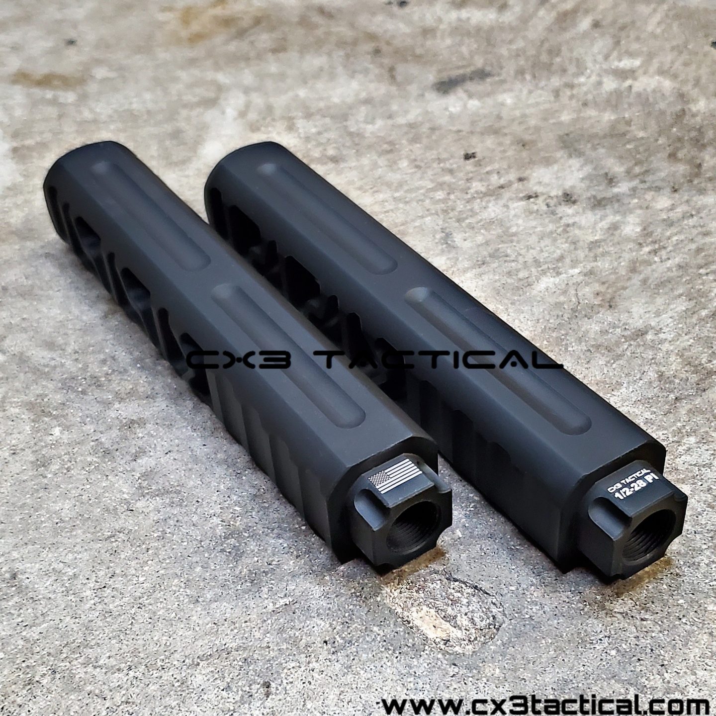 .223 / 5.56 Extra Long Muzzle Brake Compensator 1/2-28 TPI - CX3TACTICAL™