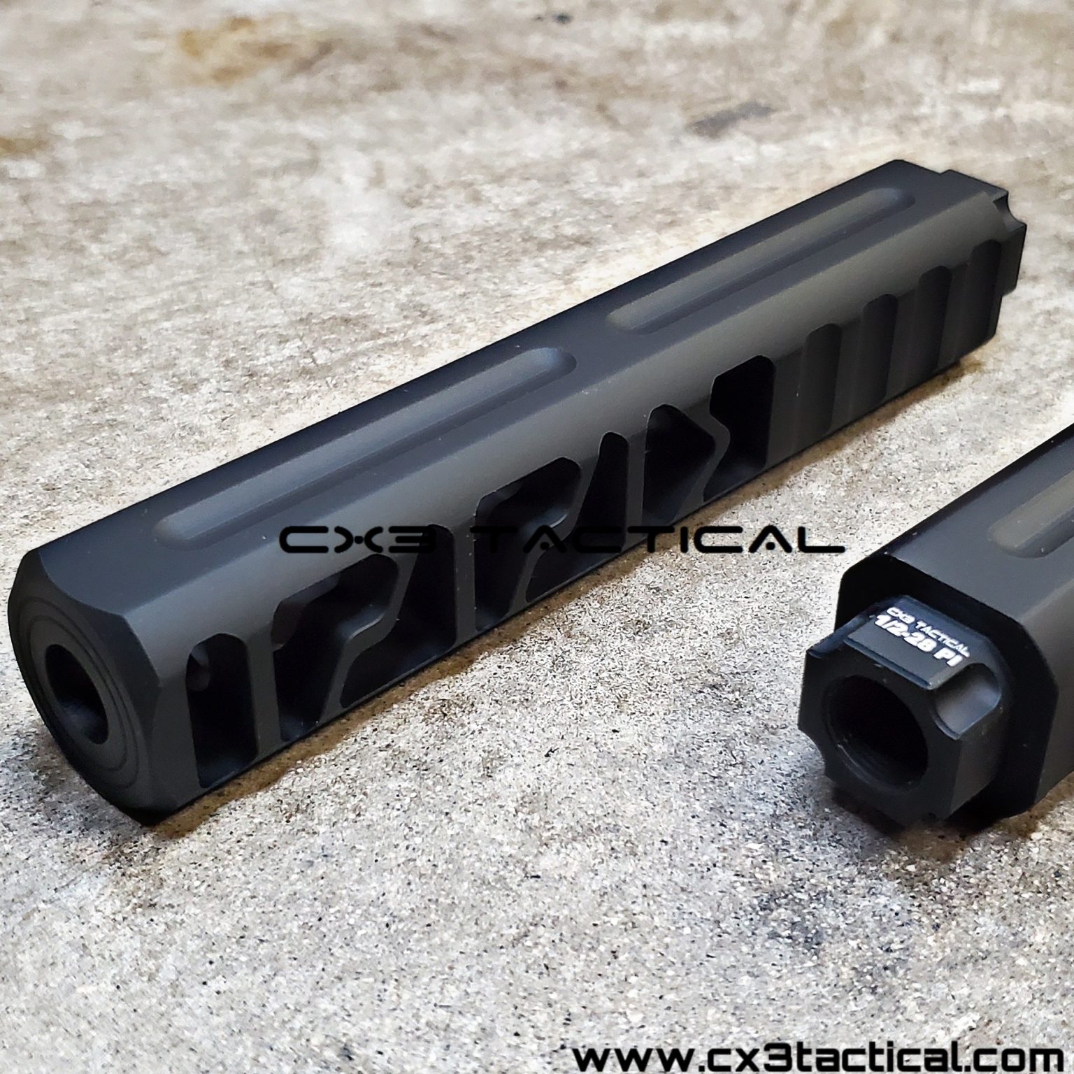 .223 / 5.56 Extra Long Muzzle Brake Compensator 1/2-28 TPI - CX3TACTICAL™