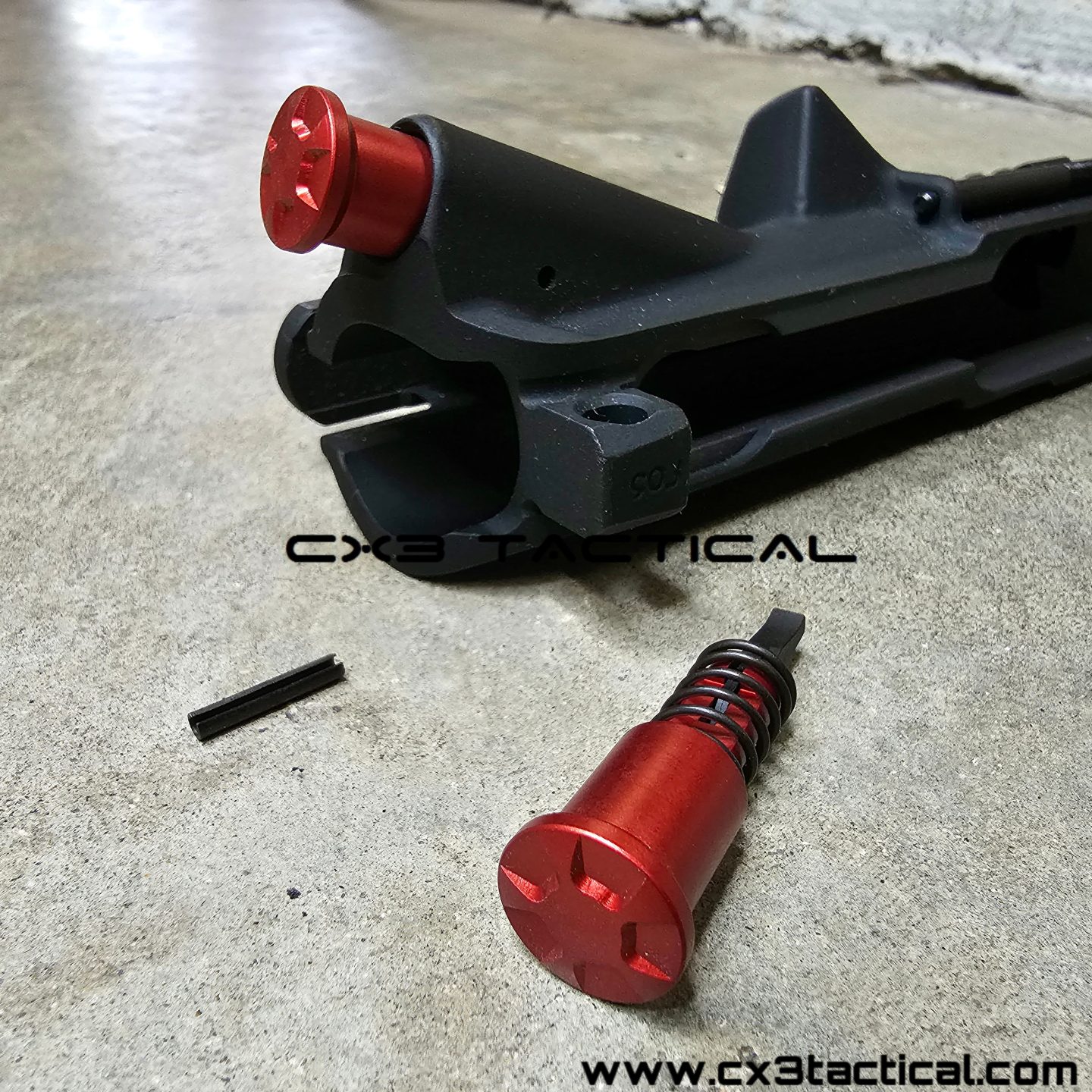 AR15 Forward Assist Assembly T6-6061 Billet Aluminum Red Anodized ...